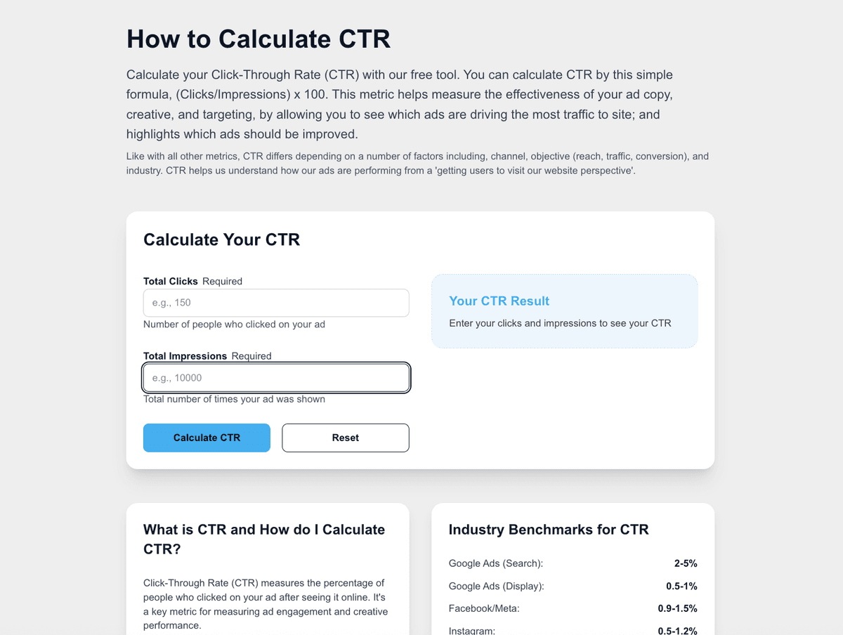 Digital Ads Calculator - Free Marketing Analytics Tools